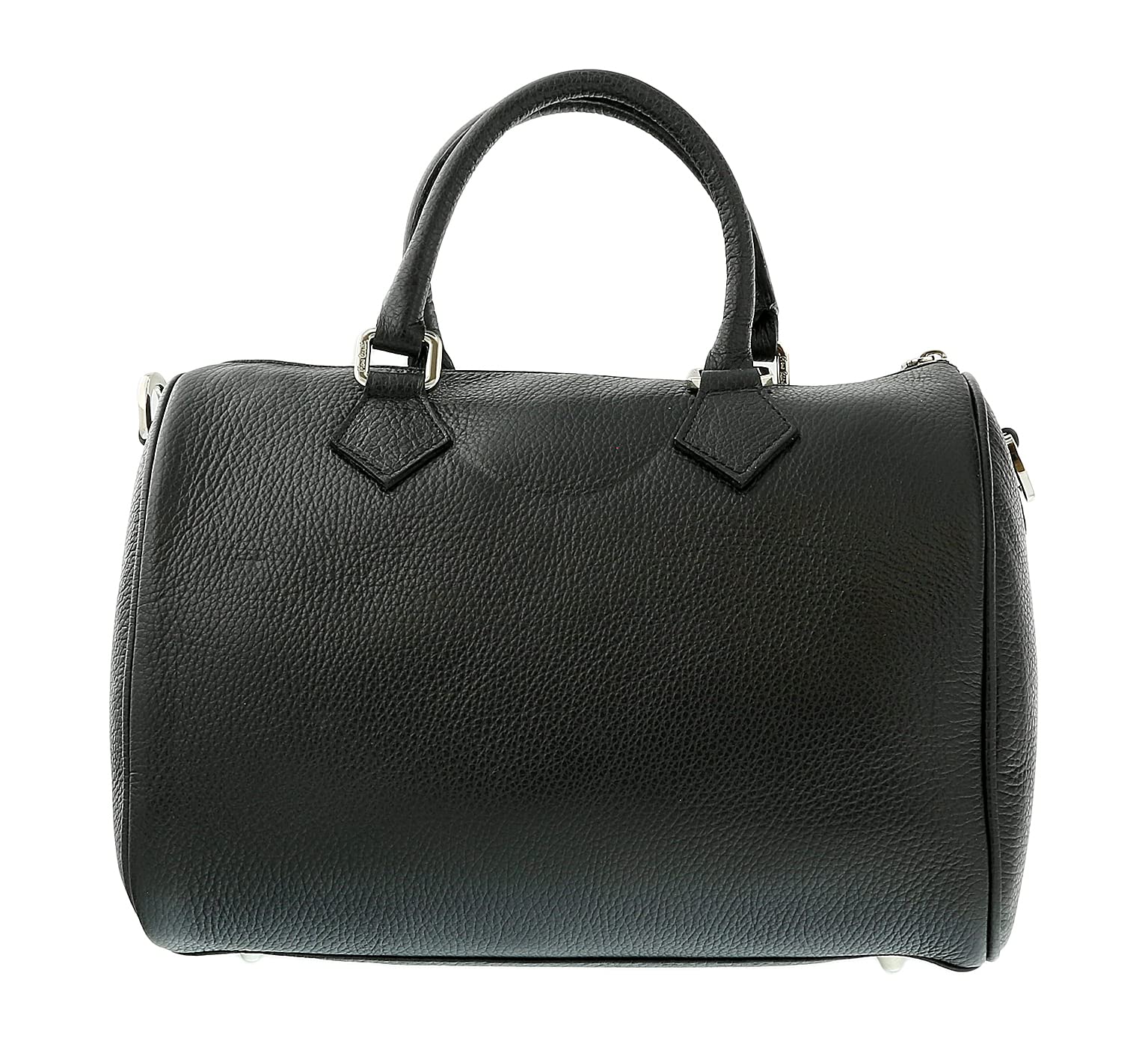 Pierre Cardin Black Leather Star Studded Medium Fashion Satchel Bag for womens