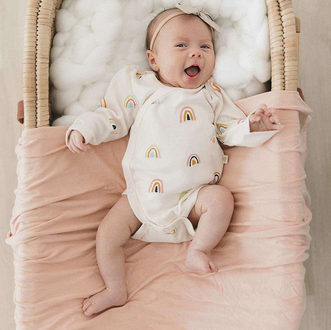 MakeMake Organics Organic Cotton Baby Layette Set Baby Shower Newborn Gift Set Blanket Infant, Rainbow