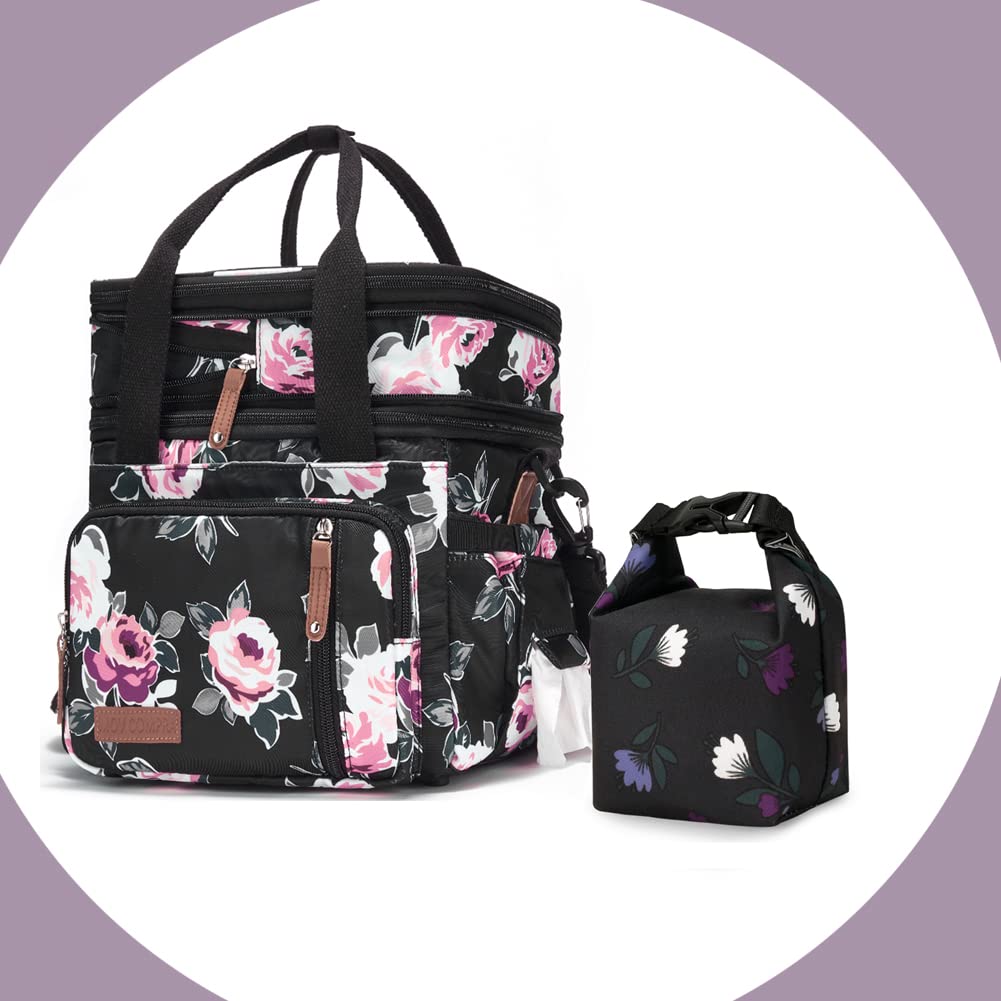 MOV COMPRA Movcompra Flower Insulated Lunch Box for Women and Insulated Snack Bag- Women Girls Reusable Sandwich & Snack Bags
