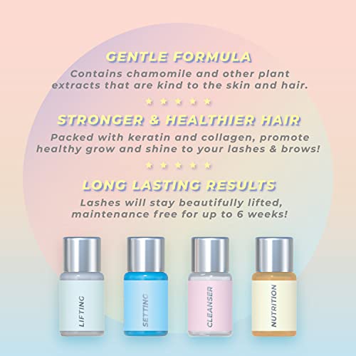 MIYA LASH Lash Lift Kit | Keratin Eyelash Perm Kit | Semi Permanent LVL Curling & Lifting Eyelashes | Includes All Tools & Accessories | Professional Result | Home & Salon Use | Vegan Eyelash Lift Kit