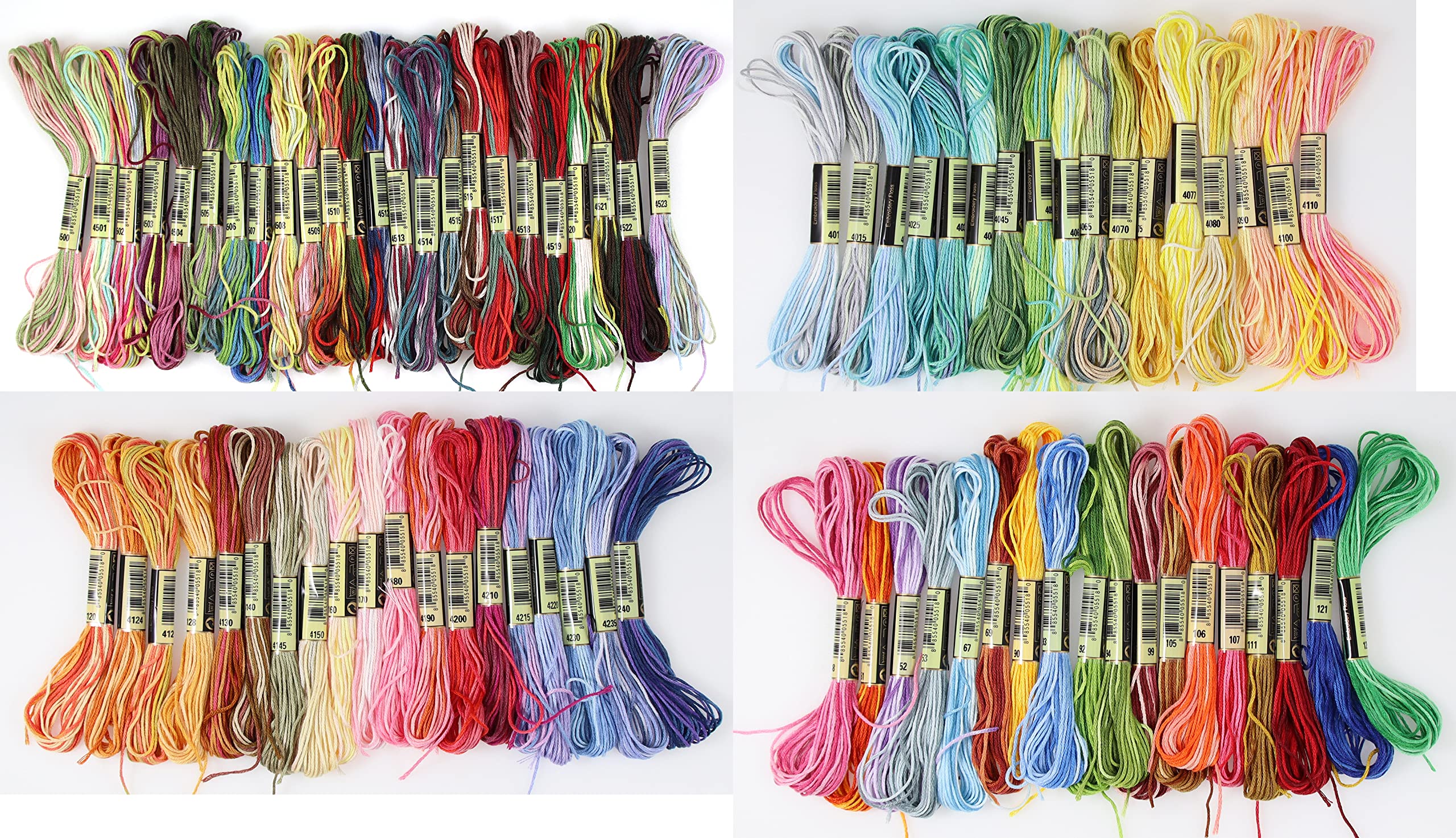 KCS 78 skeins of polycotton color variegated 6 stranded cross stitch threads embroidery floss