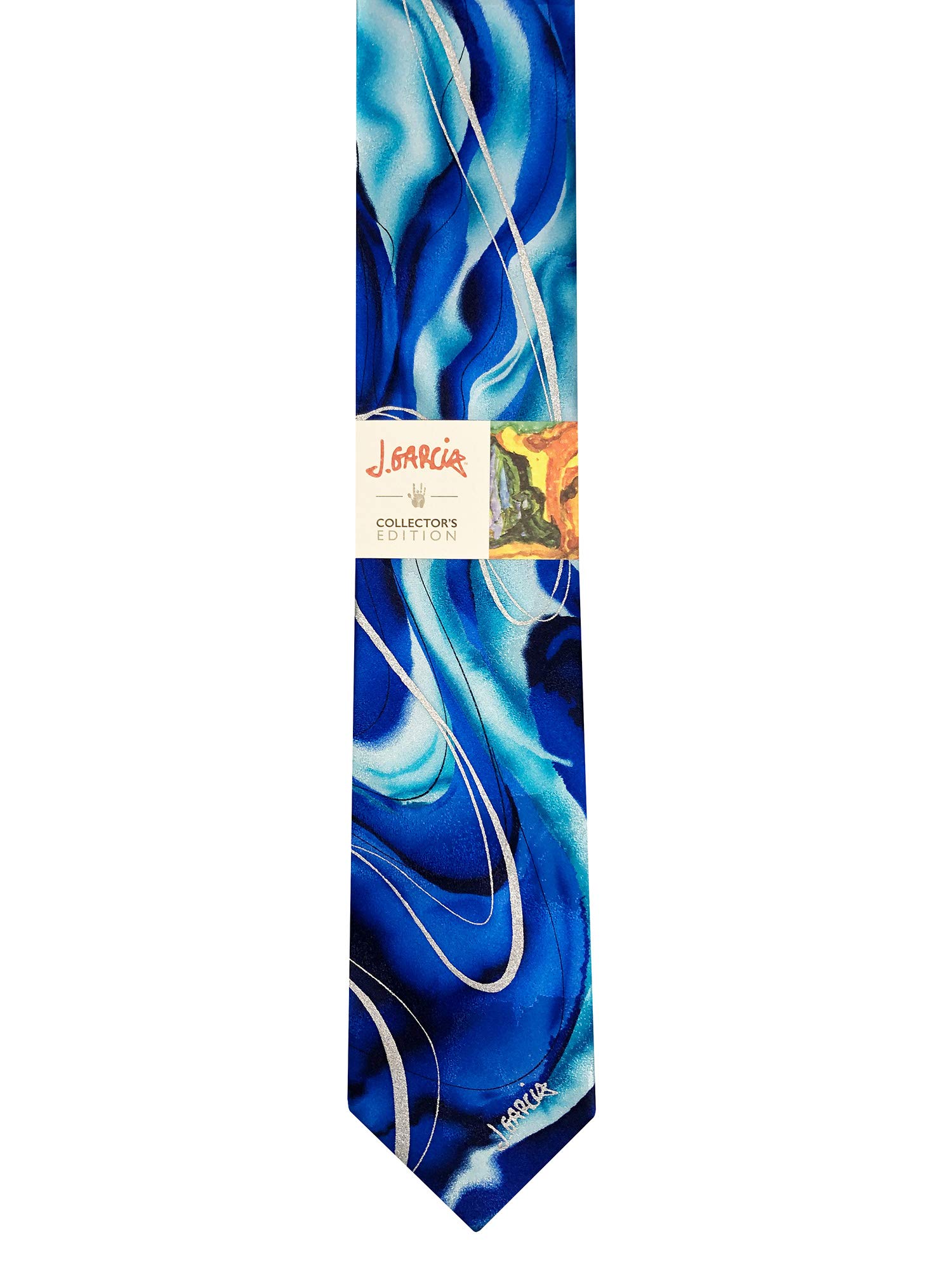 Jerry Garcia Collector's Edition Men's Rhino and Puppy Artwork Regular Length Neck Tie - Aqua