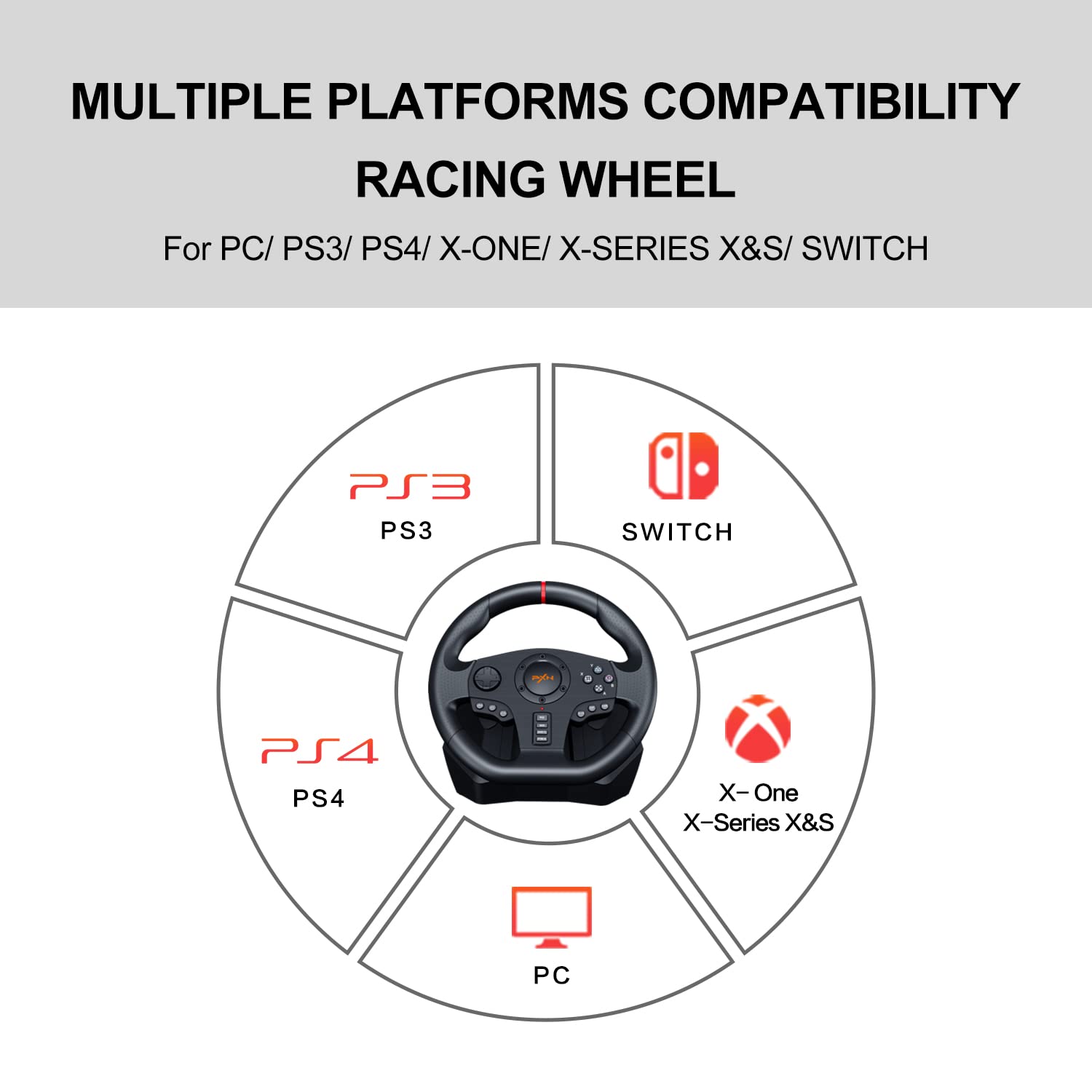 PXN Gaming Steering Wheel PC Racing Wheel 270/900 Degree Used - Like New V900 Gaming Wheel with Pedals for PC,PS4,PS3