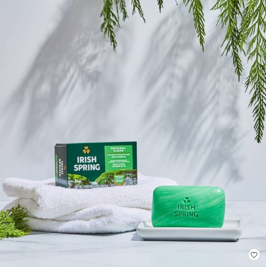 Irish Spring Original Deodorant Bar Soap, 3.20 oz bars, 2 ea
