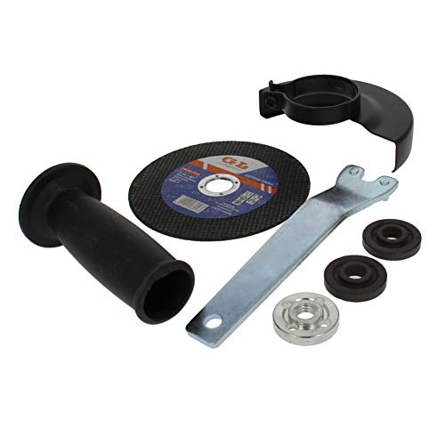 Utoolmart Angler Grinder Parts Black Metal Guard Protector Cover Thick Angle Wrench Grinder Flange Lock Nut Angle Grinder Handle Sanding Disc Set for Electric Angle Grinder