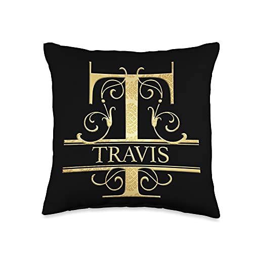Travis Name Gifts By Vnz Travis Name Throw Pillow, 16x16, Multicolor