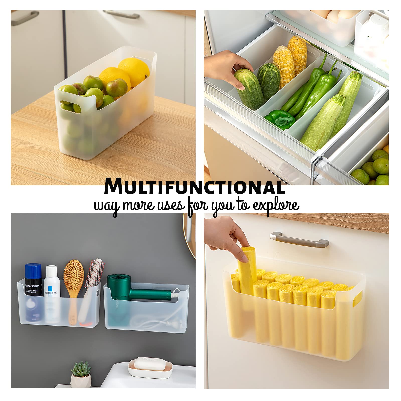 MaraFansie 2 Pack Over Cabinet Organizer Storage Lid Organizer Caddy Space Saver No Drilling Adhesive Over Door Organizer, Clear