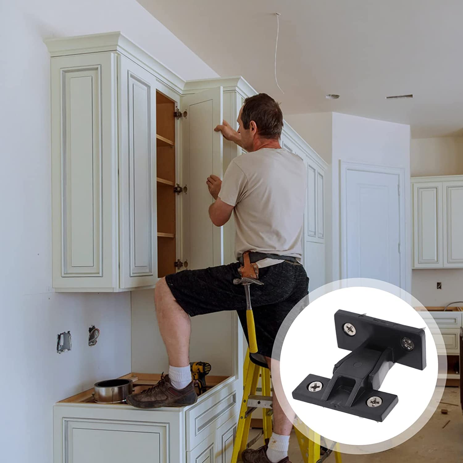 Shelf Brackets Wall Shelves 10pcs Push- On Clips Corner Buckle Fast Installation Quick Fitting Furniture Panel Joint Bracket for Cabinet Wardrobe Mounting Roman Column Connection