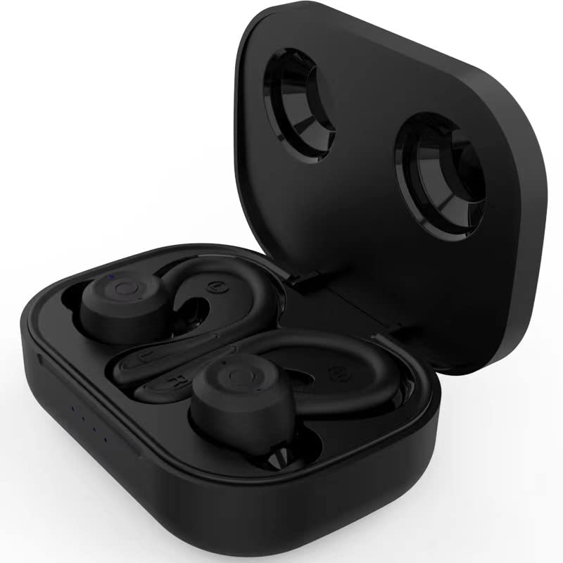 Wireless Bluetooth Earphone Sports Waterproof TWS Wireless Headphones HiFi Stereo Earbuds Noise Cancelling Headset with Mic (T20 Black-Button)