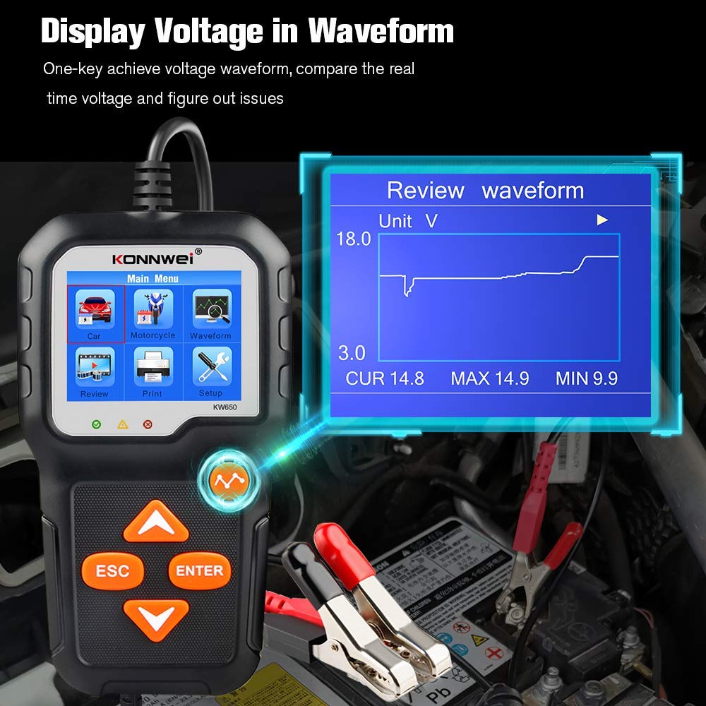 KW850 OBD2 Scanner + KW650 Car Battery Tester