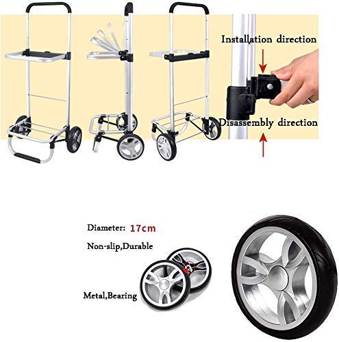 Shopping Trolley on Wheels Multi Function Shopping Cart Folding Portable Climbing Stair Trolley Trailer,Insulation Trolley Retractable Fast Folding Storage Hand Trucks,