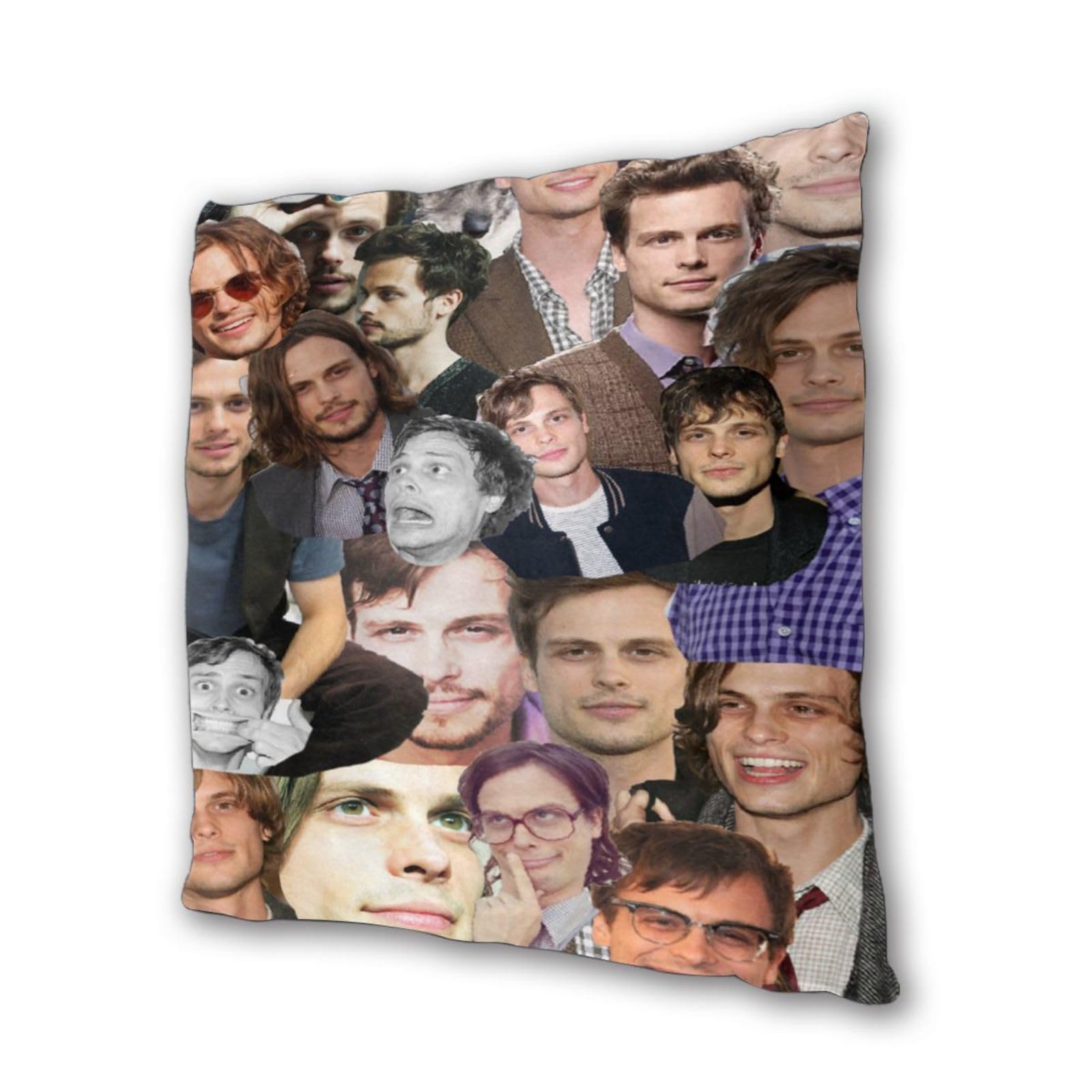 IRONSURE Double Sided Plush Pillow Cover Double-Sided Zippered Matthew Soft Gray Gubler Sofa/Bedroom/Living Room/Pillow Throw Pillowcase for Home 18"X18"