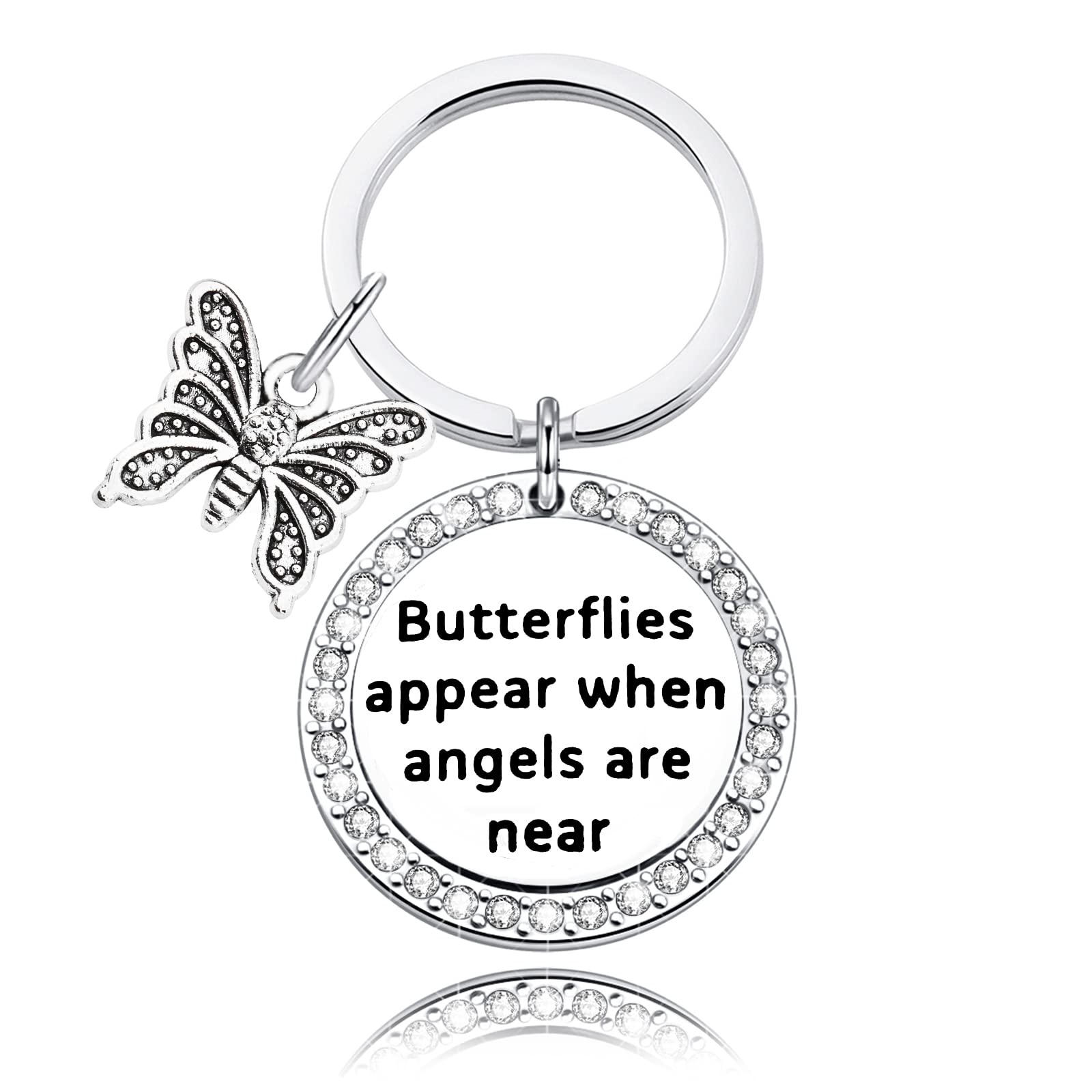 MTYCTWED Butterfly Gift Butterfly Memorial Keychain Butterfly Lover Gift Butterflies Appear When Angels are Near (Butterfly KS)