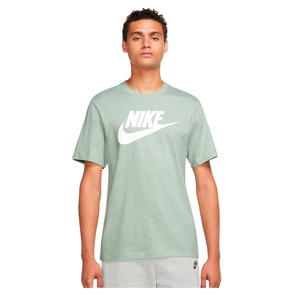 Nike mens Dri-Fit Sportswear Logo T-Shirt, Seafoam/White, Large