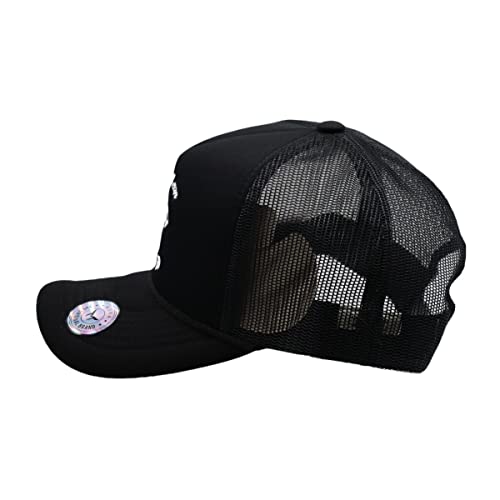 MU:KA: Foam Front Rope Trucker Hats Women Men Streetwear Trucker Hat Mesh Back Baseball Cap Adjustable Snapback (Only God (Black))