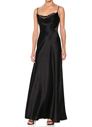 Jill Jill Stuart Women's Slip Dress with Lace Cutouts, Black, 2