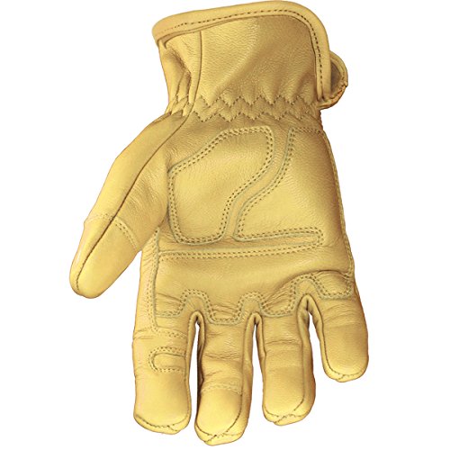 Youngstown Glove Ground Double Layered Leather Work Gloves For Men - Arc Rated, Puncture Resistant - Tan, Medium