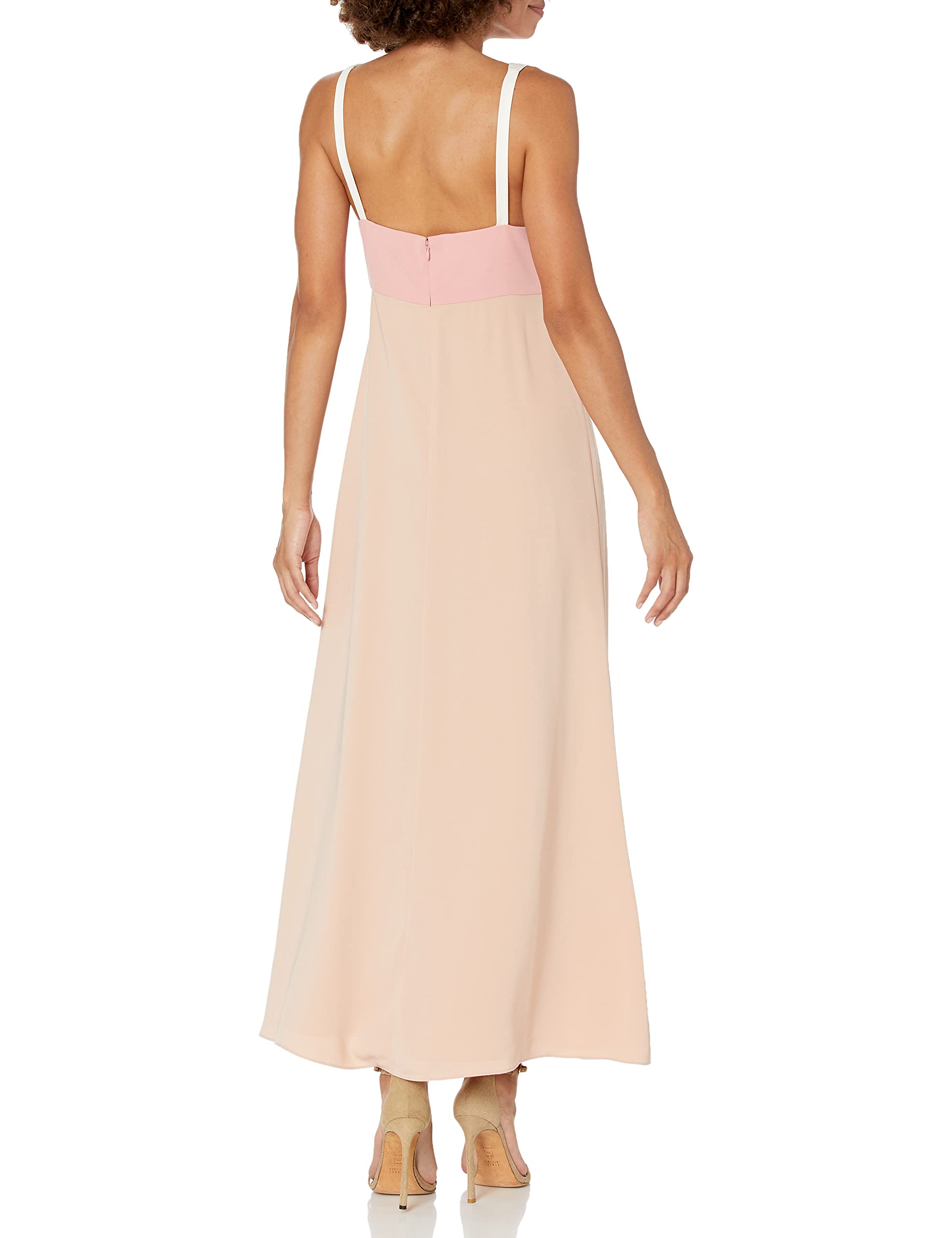 Jill Jill Stuart Women's V-Neck Colorblock Dress, Cream/Pink/Rose, 6