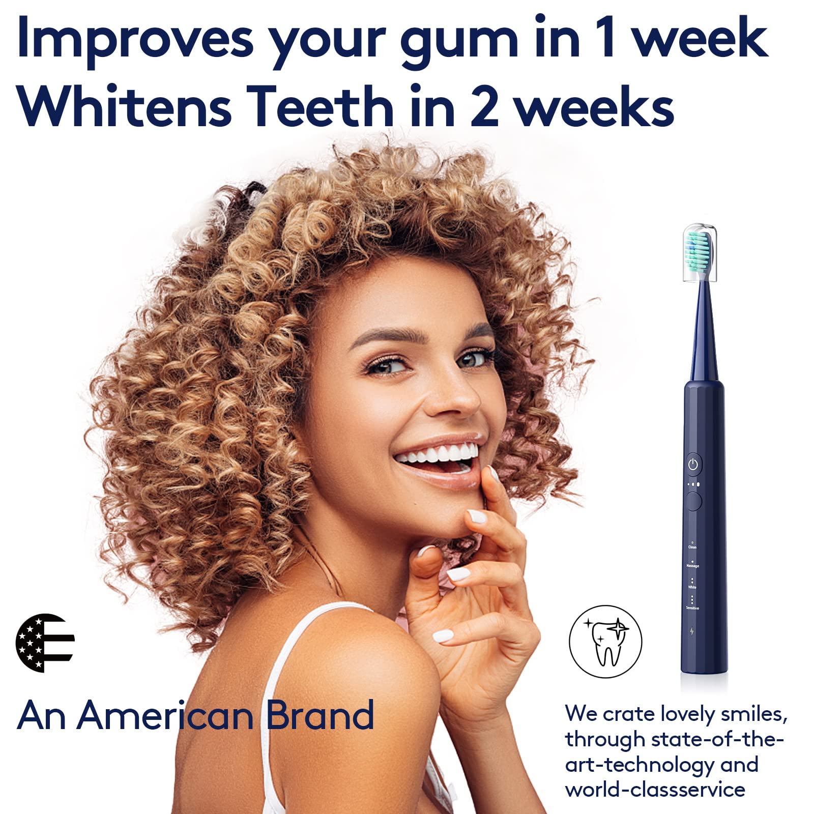 V7 Pro Electric Toothbrush for Adults, Rechargeable Electric Toothbrush with 12 Modes & 9 Brush Heads, 3 Hr Charge Last 60 Days