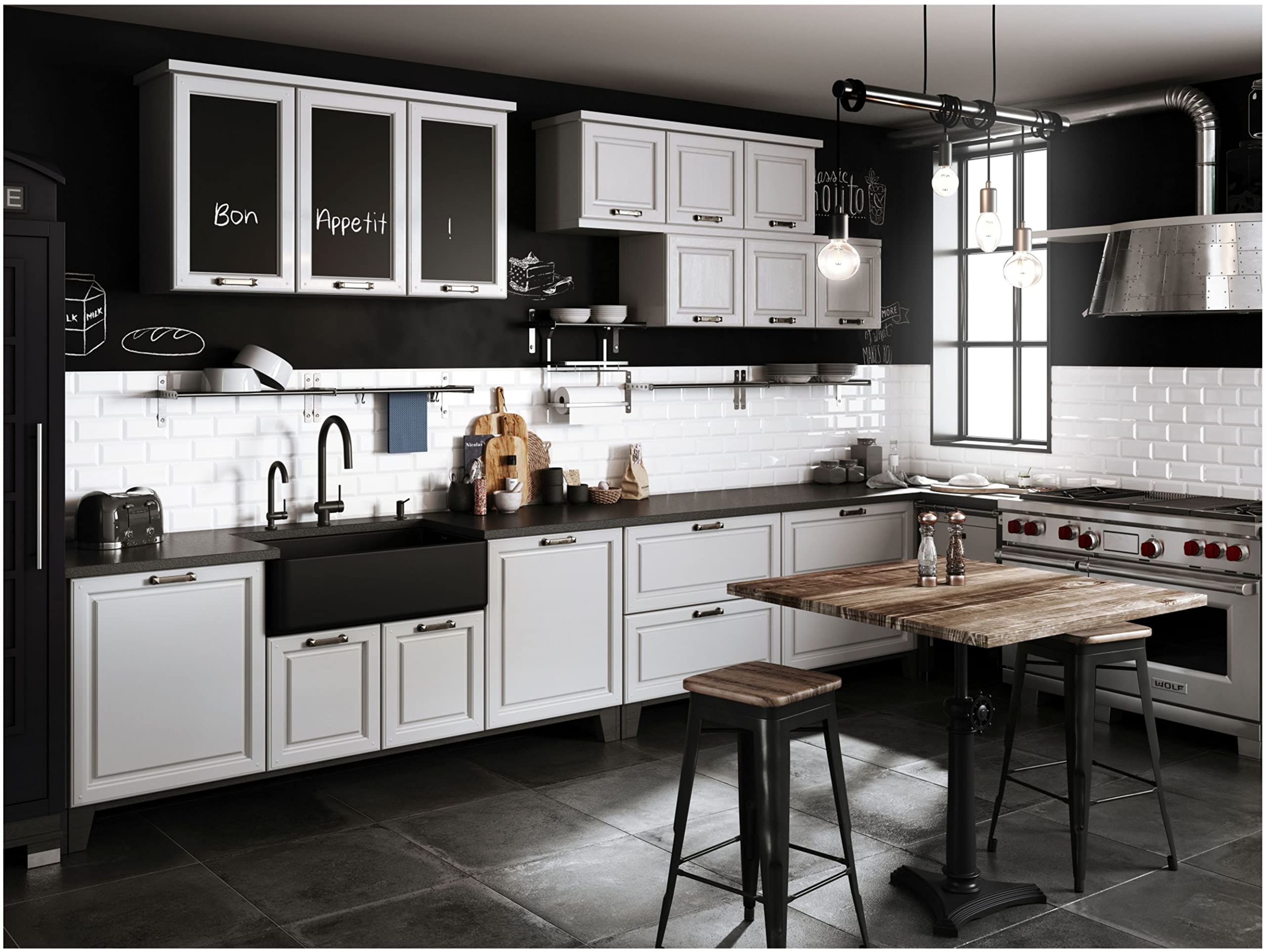 Riobel AZ201BK - Azure kitchen faucet with spray, Black