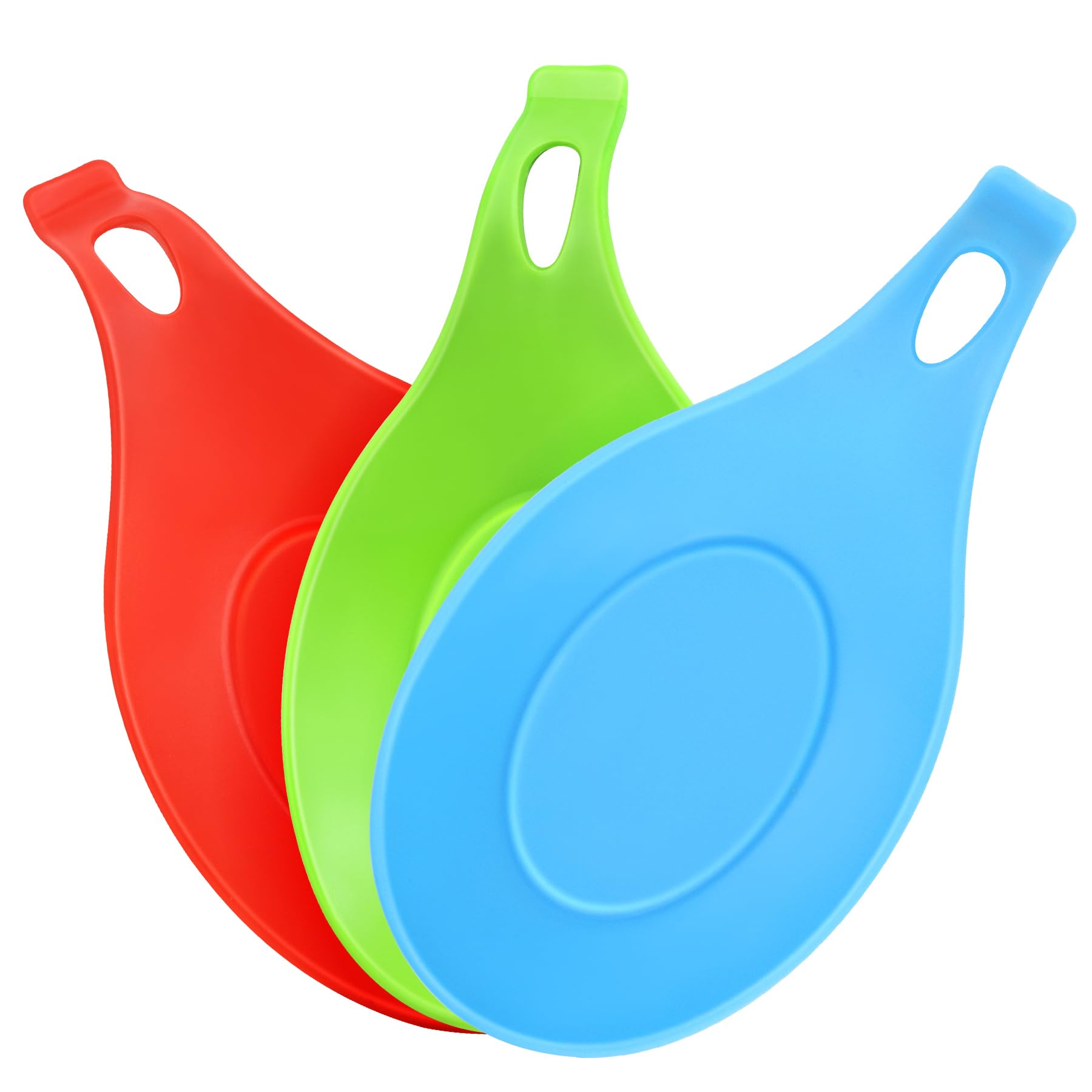 Silicone Spoon Rest for Stove Top, Spoon Holder for Stove, Silicone Spoon Rest for Kitchen Counter, Heat Resistant Kitchen Spoon Rest, 3Pack Colorful Stove Spoon Holder for Kitchen Gadgets Accessories
