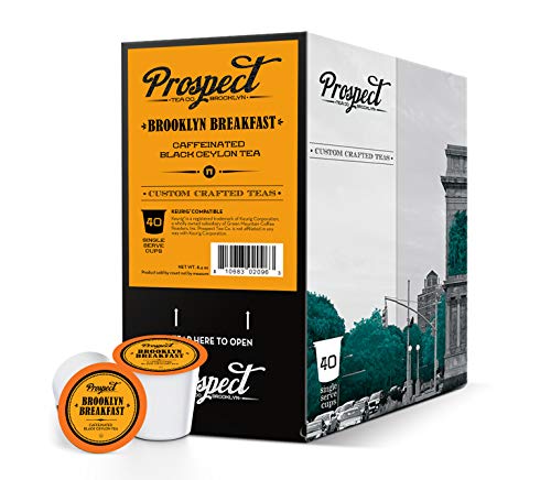 Prospect Tea Black Ceylon Tea Pods Compatible with K Cup Brewers Including 2.0, Brooklyn breakfast, 40 count