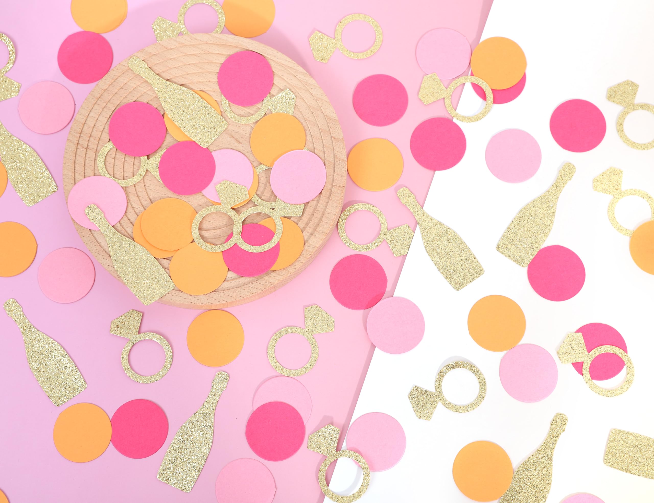 Veuve Before Vows Confetti Party Decor - Rendez Bridal Shower Photo props,Diamond Champagne Pink Rose Red Orange Round Confetti Perfect for Any Event