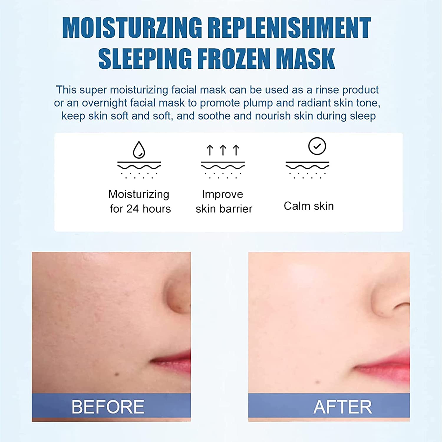 VSDNU 4Pcs Jskin Beauty Hydra Moist Moisturizer Ice Water Sleeping Mask Women