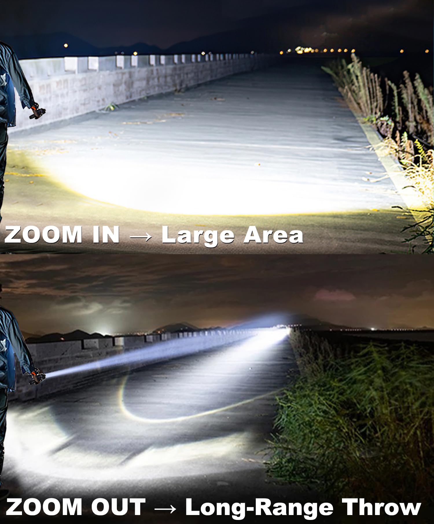 LED Rechargeable Flashlight High Lumens, 28000 Lumen Super Bright Long Throw Beam High Powered Tactical Flashlight, Zoomable Waterproof for Emergency Camping Hiking[Battery Digital Display]