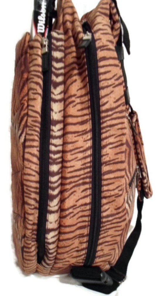 Jetpac Jet (Life is Tennis) Women's Tennis Racket Sling Backpack Bag - Tiger Animal Print