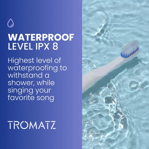 Tromatz Simple Pro Rechargeable Electric Toothbrush, Gentle & Deep Cleaning with New Microcurrent Wave Technology, Replaceable Brush Heads & Type-C Cable | for Sensitive Teeth & Gums (Purple)