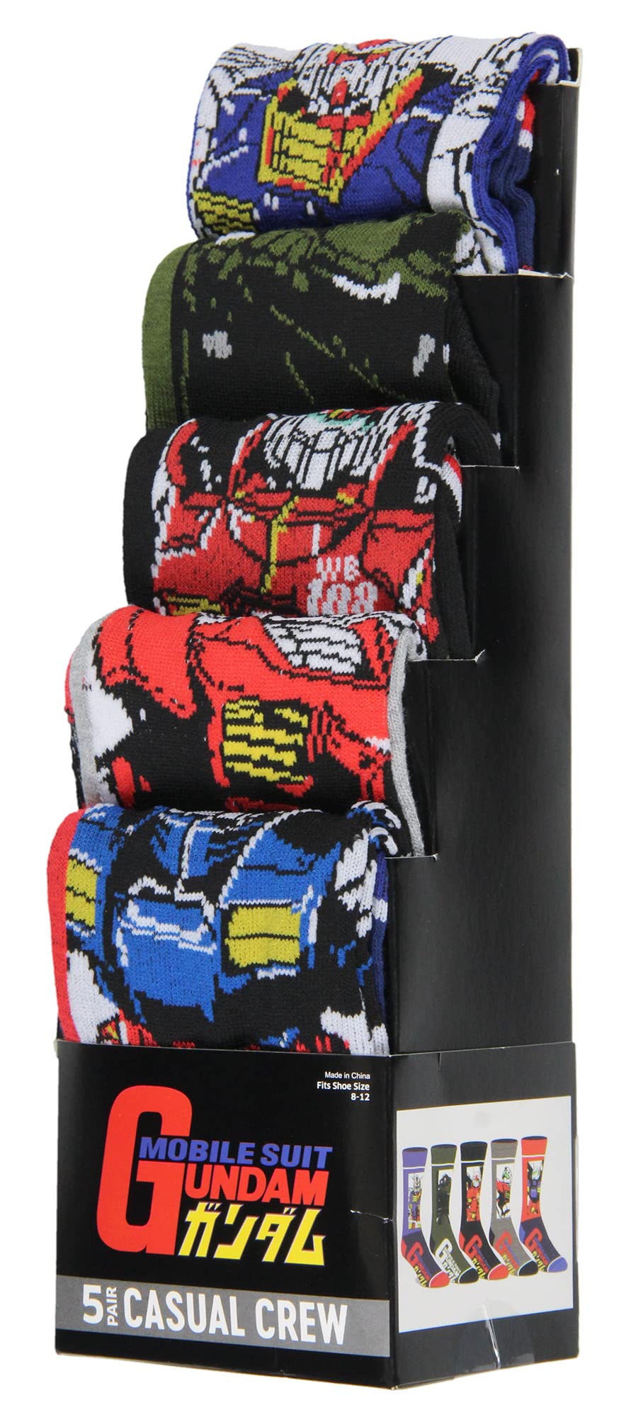 Mobile Suit Gundam Socks Mobile Weapons 5 Pack Adult Crew Socks