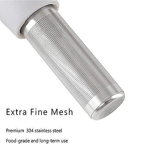 Leden Tea Infuser for Loose Leaf Tea Cute Tea Strainer Ball Stainless Steel Extra Fine Mesh Tea Steeper Filter for Cup Mug Silicone Handle Grey
