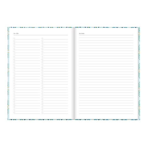 Letts of London Morocco Academic Weekly/Monthly Planner, August 2023 to July 2024, Week-to-View, Sewn Binding, Multilingual, A5 Size, 8.25" x 5.875", Sky (C031813-24)