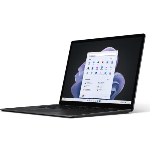 Microsoft Surface Laptop 5 (2022), 13.5" Touch Screen, Thin & Lightweight, Long Battery Life, Fast Intel i5 Processor for Multi-Tasking, 8GB RAM, 512GB Storage with Windows 11, Black Microsoft Copilot