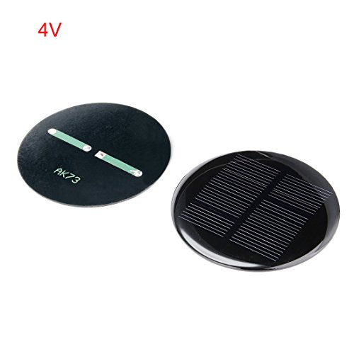 uxcell® 5Pcs 4V 80mA Poly Mini Round Solar Cell Panel Module DIY for Light Toys Charger 73mm Diameter