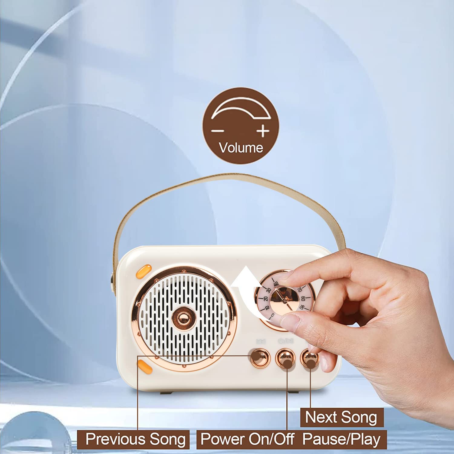 Portable Bluetooth Speaker with Microphone Set,Retro Bluetooth Speaker with Home Karaoke Machine,Portable Handheld Karaoke Mics Speaker Machine for Kids and Adults Home Party Birthday(White)
