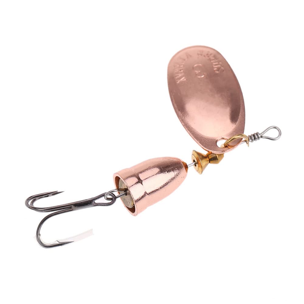NAROBAN Blade Rotating Spinner Metal Lure Brass Hard Artificial Spoon Bait Copper Freshwater Creek Trout Fishing Tackle (02,5g)