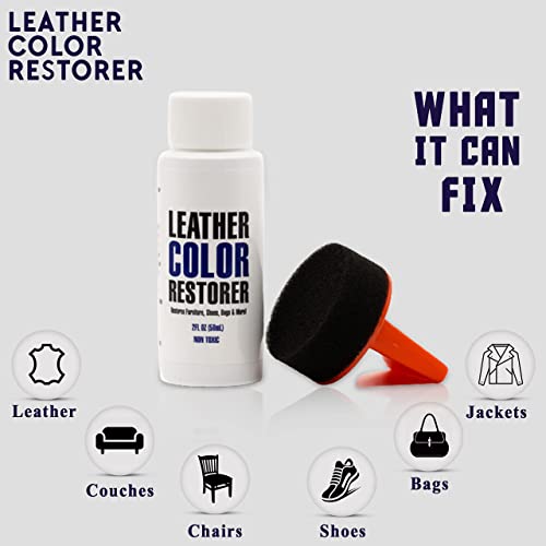 Leather Hero Leather Color Restorer & Applicator- Refinish, Repair, & Renew Leather & Vinyl Sofa, Purse, Shoes, Auto Car Seats, Couch 2oz (Bone)