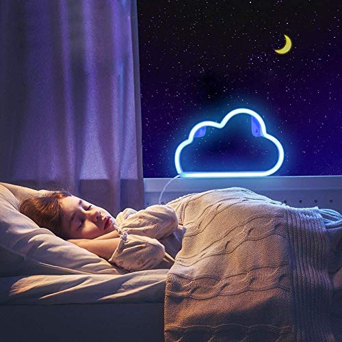 Lightning Neon Sign, Battery or USB Powered LED Night Light for Kids Room, Pink Bedroom Wall Decor for Festival, Party Decorations