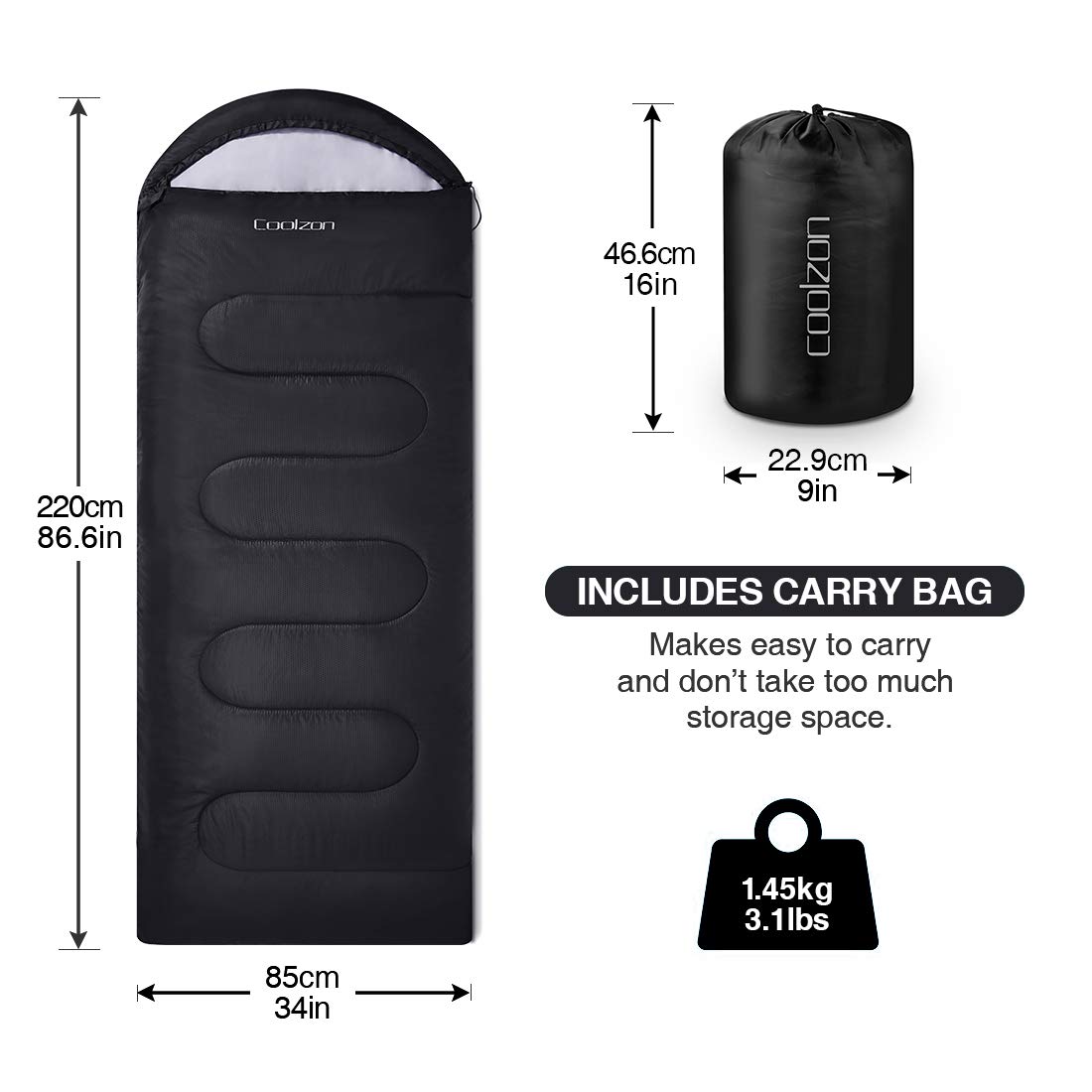 Lightweight Backpacking Sleeping Bag for Adults Boys and Girls, Cold Weather Kids Sleeping Bag for All Season Hiking & Camping