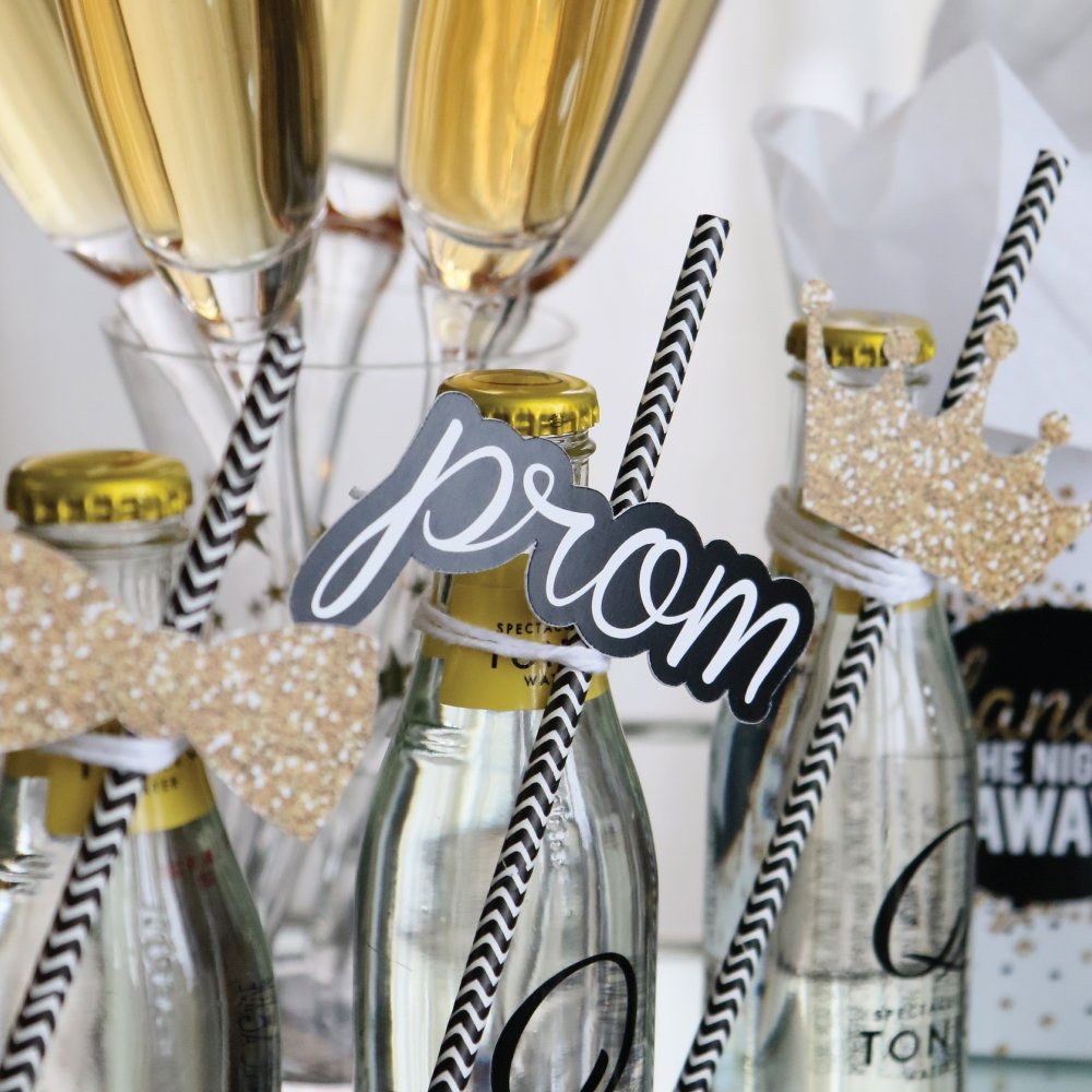 Prom - Paper Straw Decor - Prom Night Striped Decorative Straws - Set of 24
