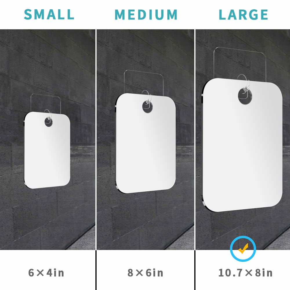 Shower Mirror Fogless for Shaving (2 Pack,Small,6"x4"),Fog Free Shave Mirror Anti Fog,Unbreakable Acrylic Small Mirror Locker,Makeup Travel Wall Hanging,Plastic Handheld Mirror Camp Mirror