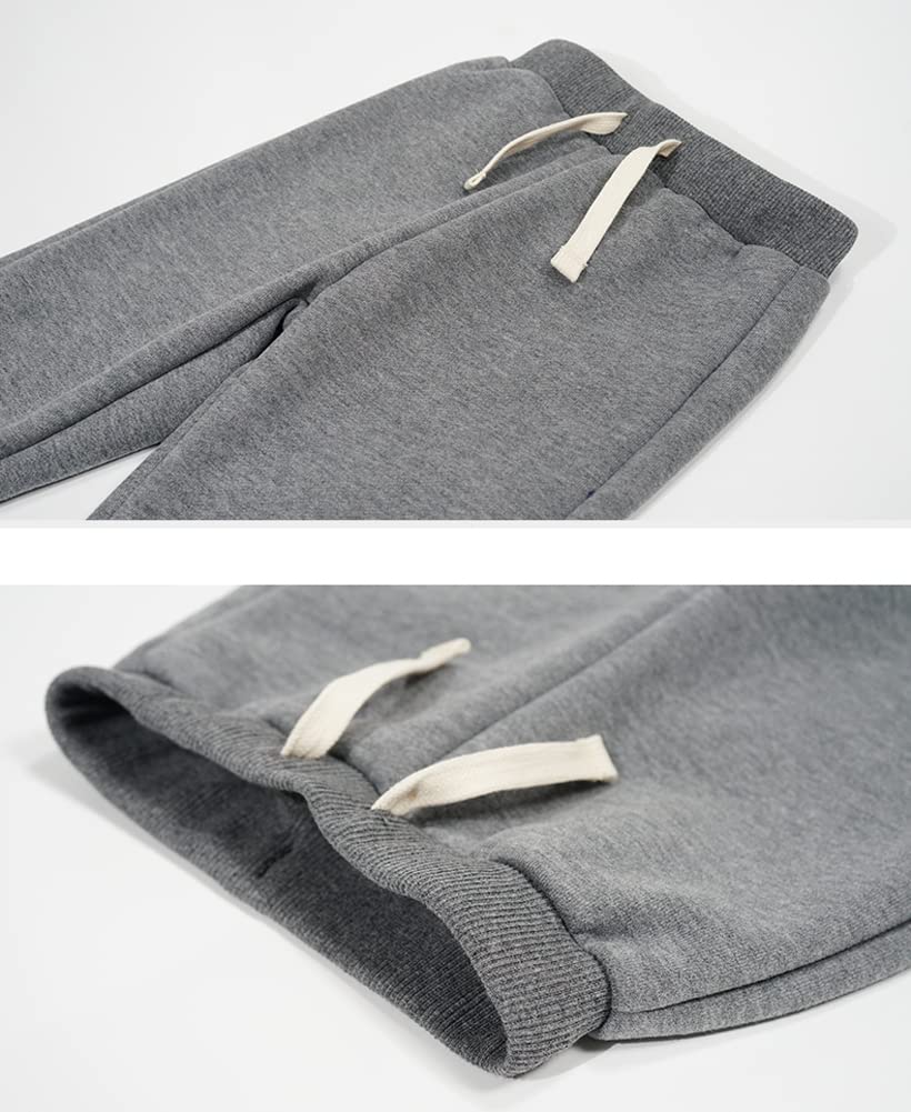 Toddler Baby Boys Girls 2 Pack Thin Fleece Sweatpants Pure Active Jogger Pants with Drawstring (2-3 Years Green+Dark grey)
