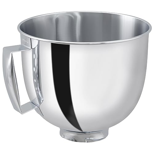 Mixer Bowl for KitchenAid 4.5-5 Quart Tilt-Head Stand Mixer Stainless Steel Mixing bowl with handle,5Qut