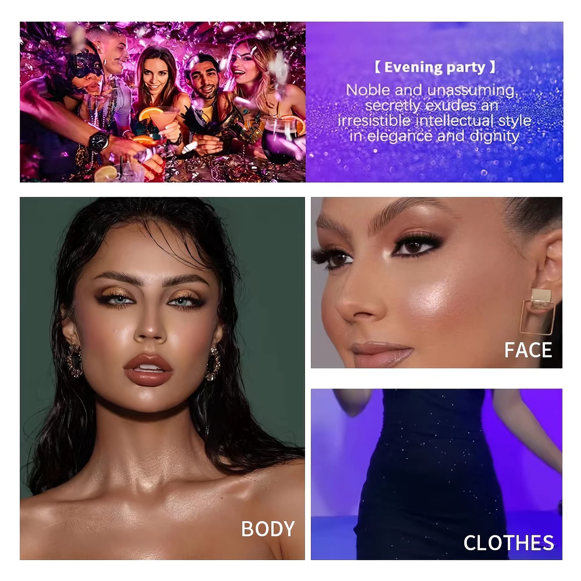 MULPG Polvo De Hadas Body Glitter Highlighter Makeup,Face High Gloss Sparkle Loose Highlight Powder,Sparkle Patting Powder for Hair Face Eyes Lip and Body (3PACK)