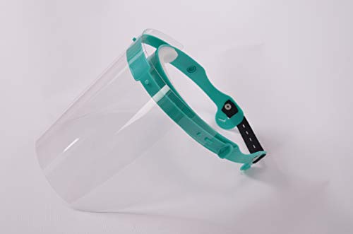 MOOGCO Face Shield - Reusable Plastic Face Shield with Sponge Headband and Anti-Fog (1, TURQUOISE)