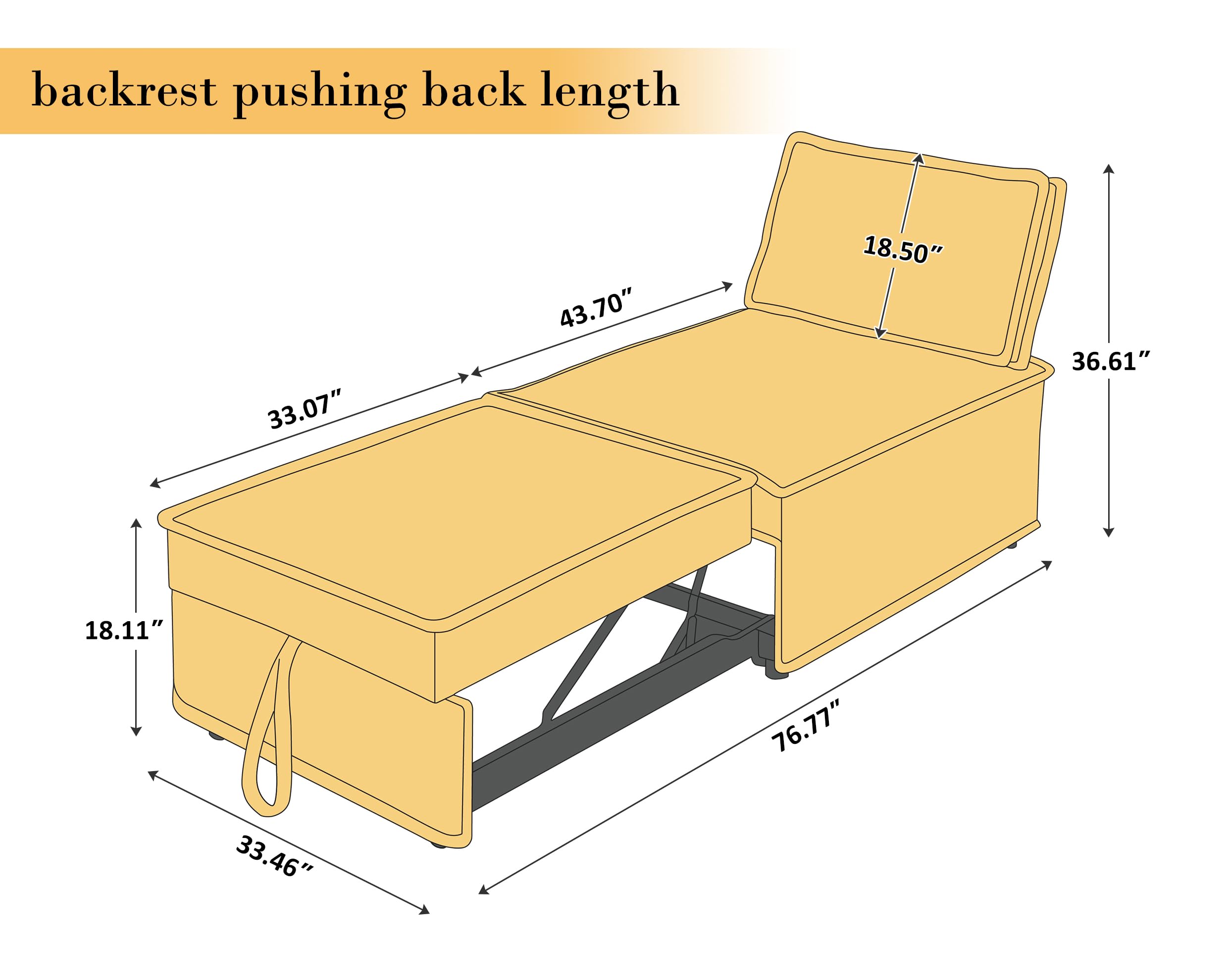VANOMi Sleeper Chair, Convertible 3-in-1 Chair Sofa Bed, Boucle Pull-Out Bed with Adjustable Backrest, Oversized Sleeper Chairs for Adults for Living Room Bedroom Small Spaces
