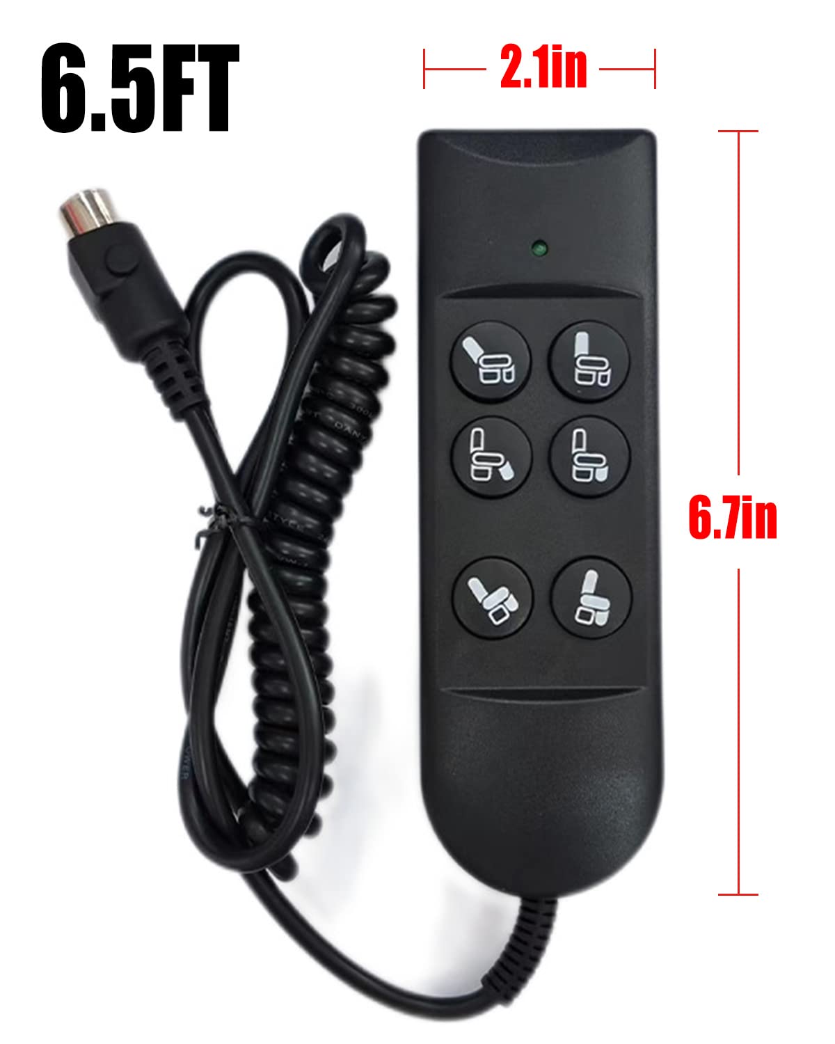 Lift Chair Remote Control for Home Power Recline Hand Control 6 Button Remote with 5-Pin Plug Extension Cable Fit for Okin Dewert Limoss Lazyboy Golden Catnapper