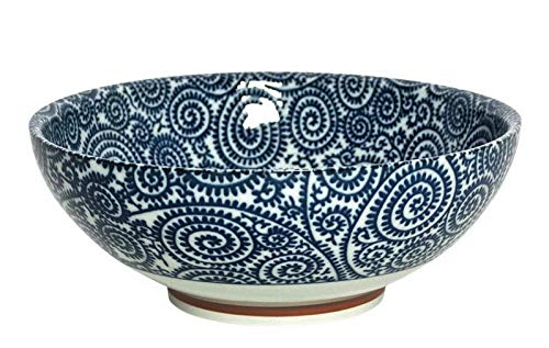 MIYA Japanese Blue Vines Large 8.25" Soup, Ramen Noodle or Serving Bowl